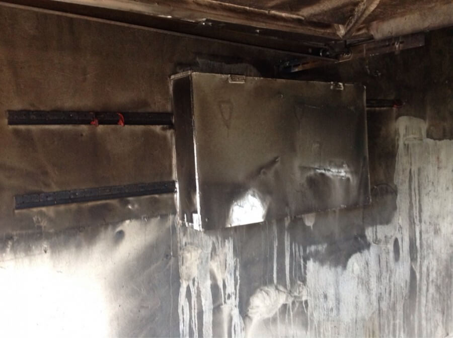 Sandblasting following fire in garage | Rainbow Norwich